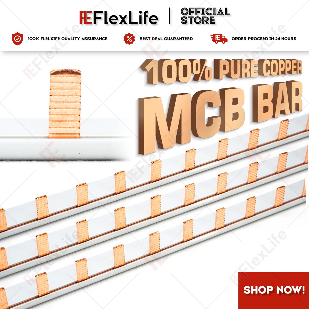 SSS Grade MCB COPPER BAR 63A 1 Pole MCB Copper Bus Bar With PVC ...