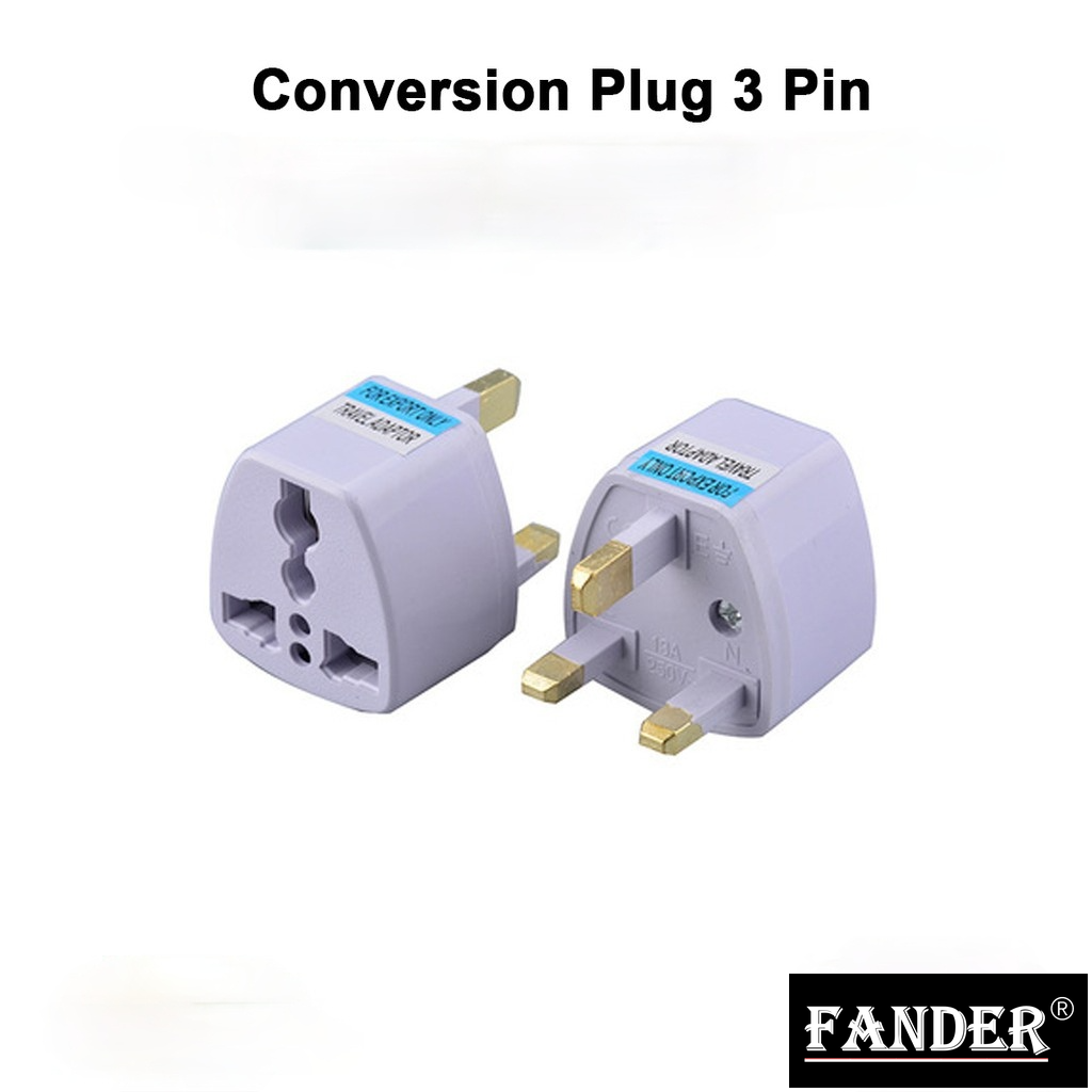 💯ready stock Premium 3 pin Adaptor Travel Plug UK Power Sockets Adapter ...