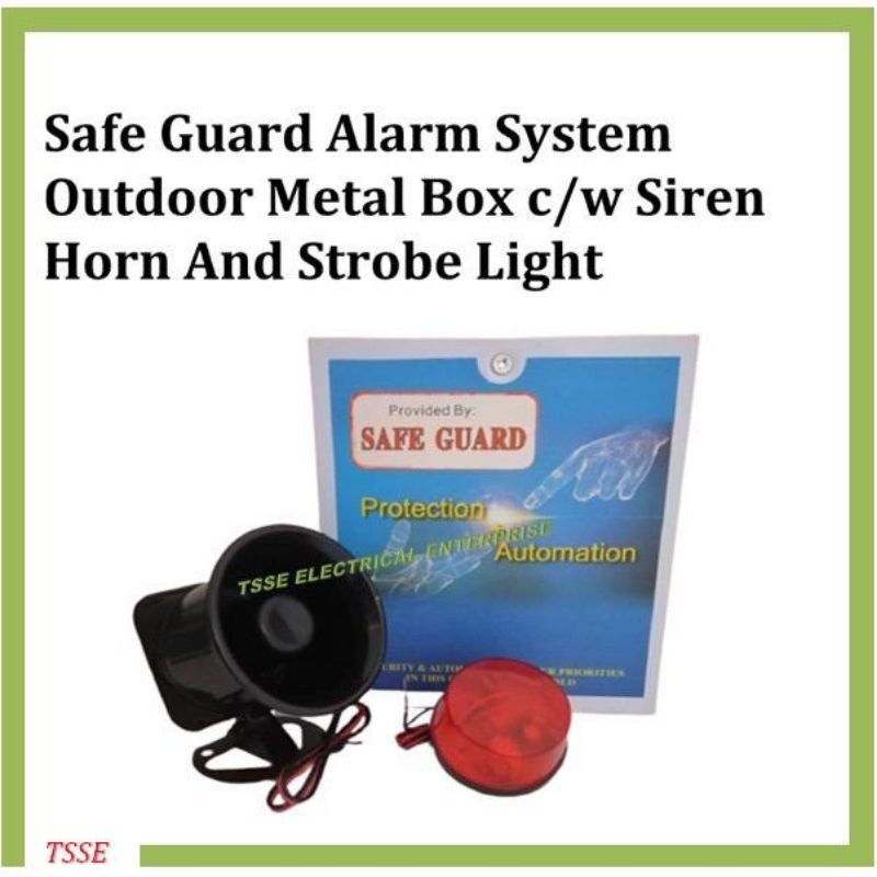 #Safe Guard Alarm System Outdoor Metal Box c/w Siren Horn and Strobe ...