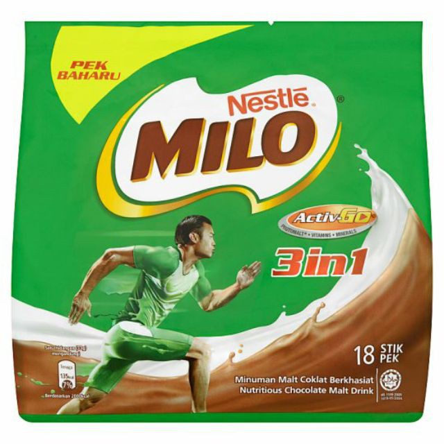Nestle Milo 3 in 1 Chocolate Malt Drink Sticks with Energizing Activ-Go, 14 x 33g | Shopee Malaysia