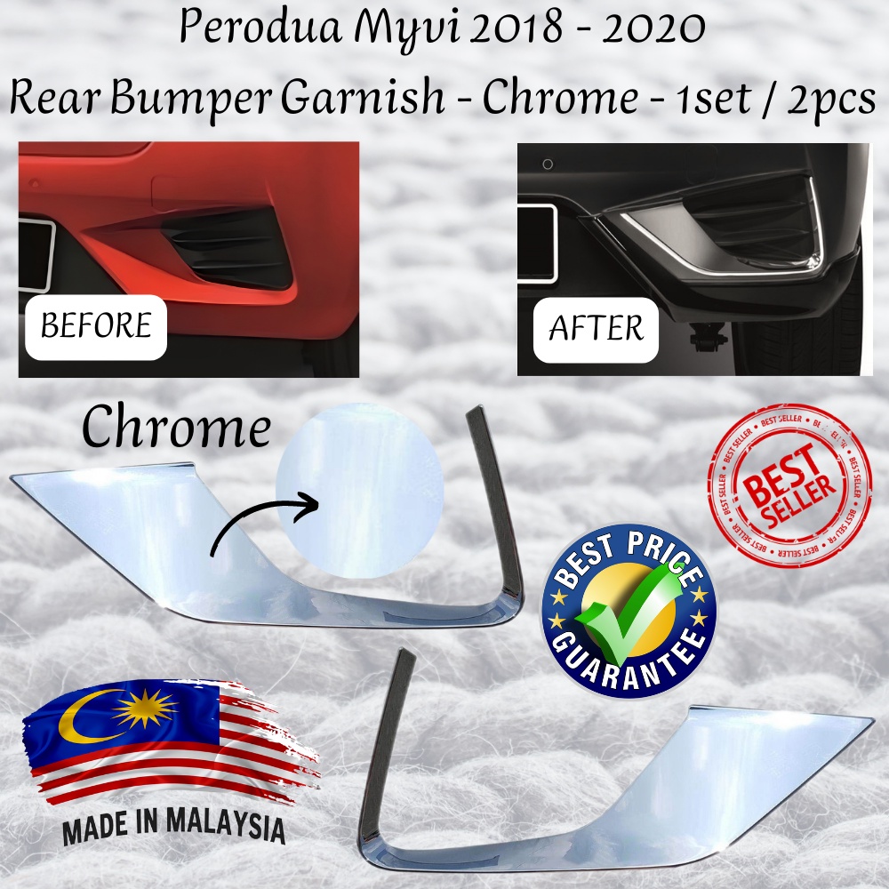 Perodua Myvi 2018 - 2020 / Perodua Myvi G3 Rear Bumper Garnish - Chrome ...