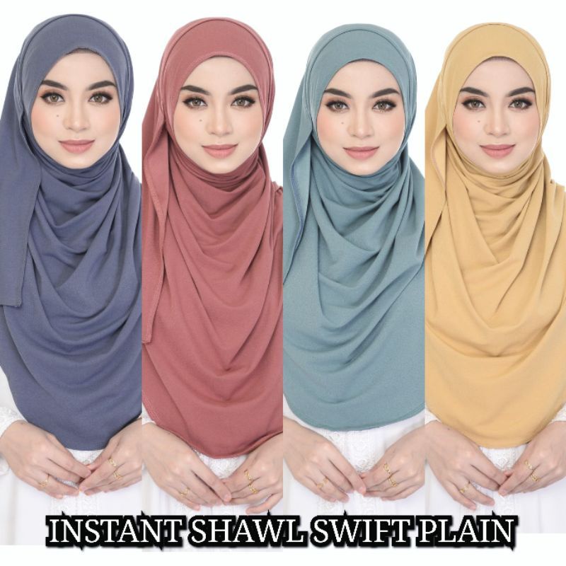 Tudung Instant Shawl Swift Plain Satu Muka (Borong) | Shopee Malaysia
