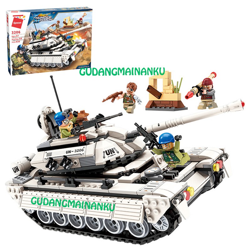 Bricks Blocks Qman 3206 Thunder Mission Tank Attack Military Panzer Car ...
