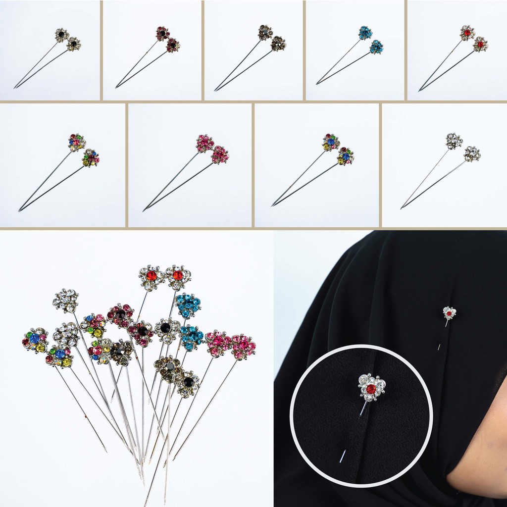 2pcs set Pin Jarum Peniti Pin Shawl Brooch Jarum Peniti Kerongsang ...
