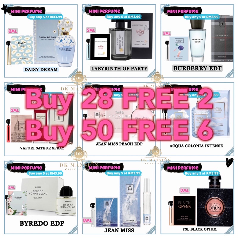 🔥Ready stock🔥2ml Perfume mini Perfume travel man women perfume pocket ...