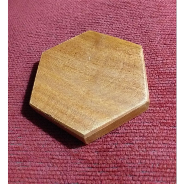 KAYU Hexagonal Wooden Coasters And Square Coasters (8-10cm) | Shopee ...