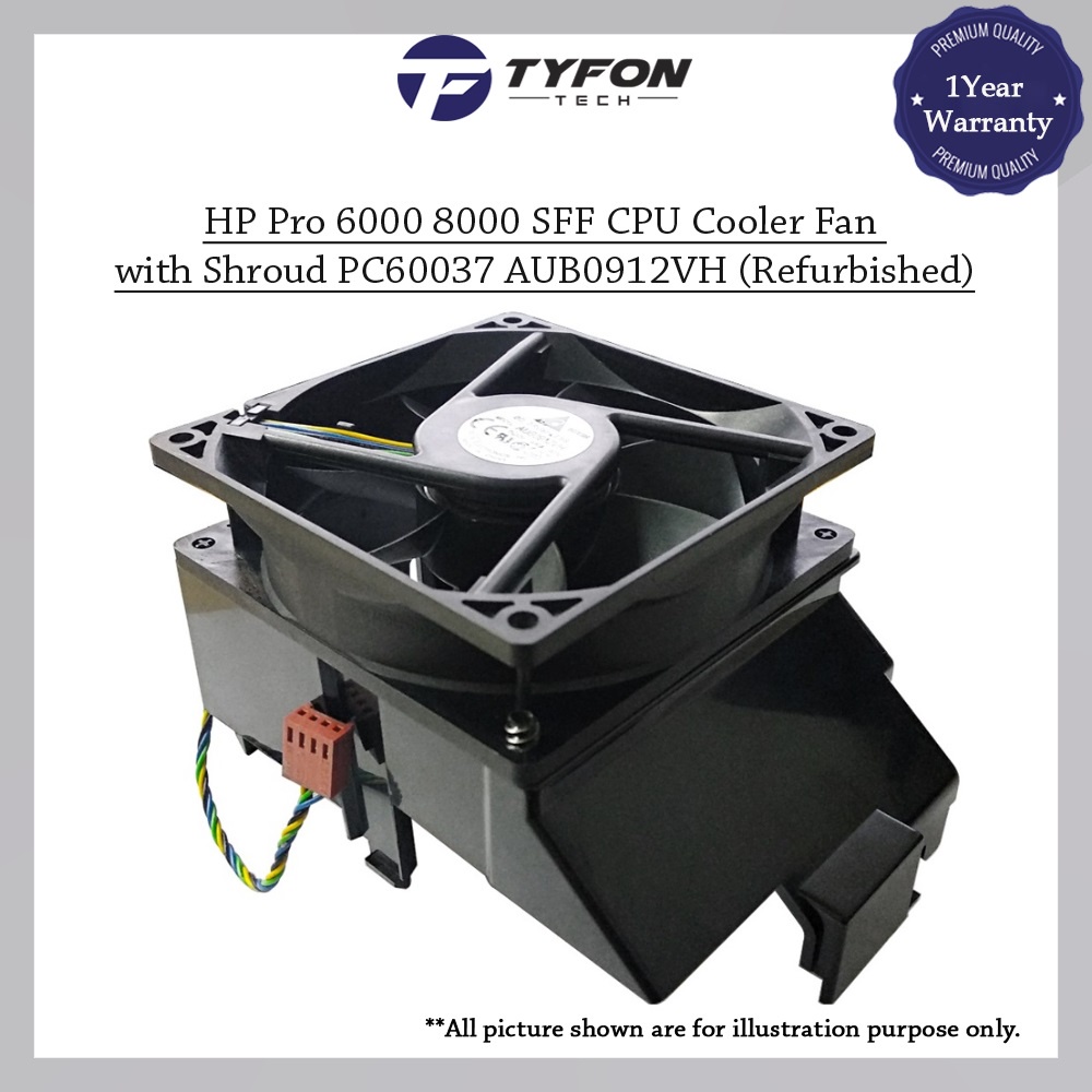 HP Pro 6000 8000 SFF CPU Cooler Fan with Shroud PC60037 AUB0912VH ...