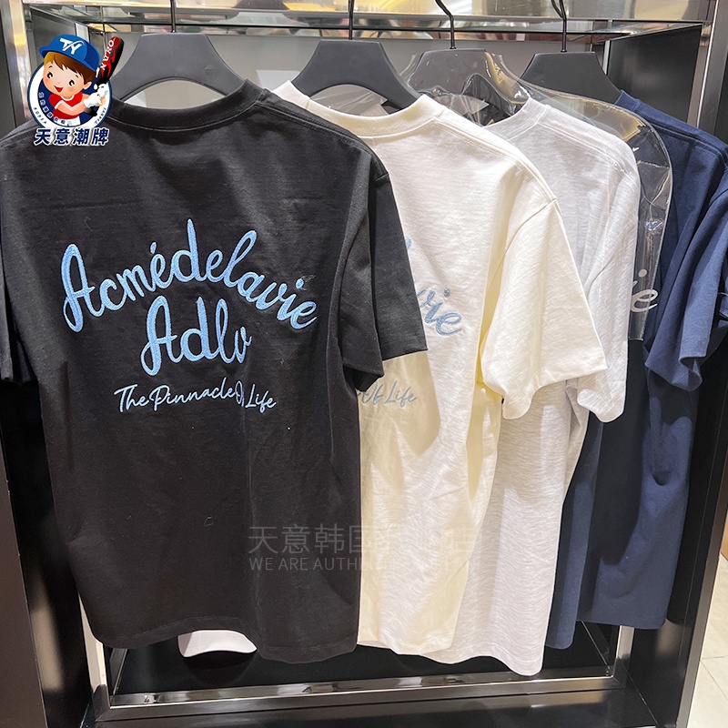 ADLV's new simple letter print short-sleeved men's and women's same ...