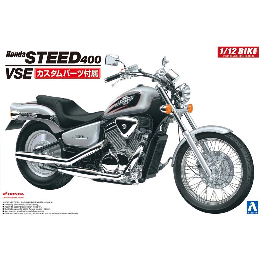 Bike Model 1/12 Aoshima Honda STEED 400 w/Custom Parts Plamo Modelkit ...