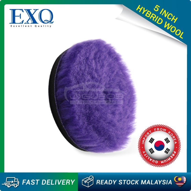 EXQ Purple Hybrid Wool Cutting Buffing Pad 5 Inch | Shopee Malaysia