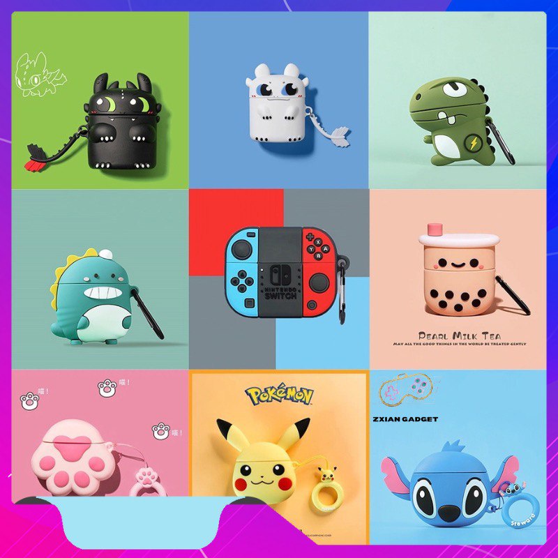 Casing AirPods Pro Cover Cartoon AirPods1 2 Pokemon Bluetooth Headset ...