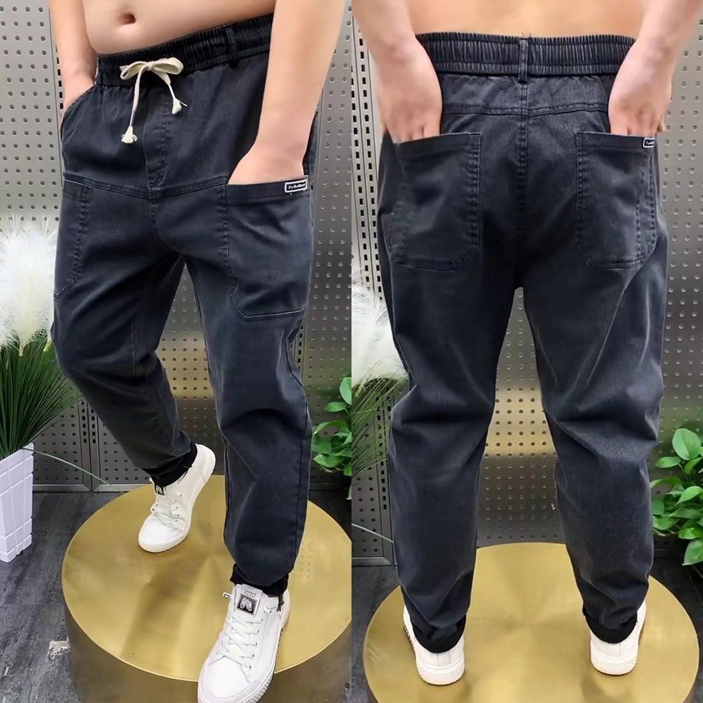 M-8XL Big Size Cargo Jeans Men Vintage Slim Fit Casual Loose Denim ...