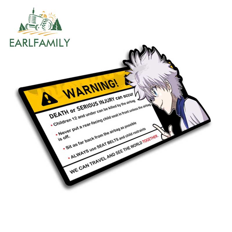 EARLFAMILY 15cm x 8.2cm Hunter x Hunter Killua Zoldyck Warning Sign Car ...