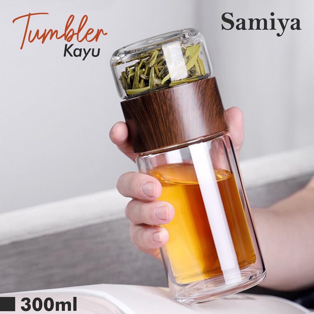 KAYU Tumbler teapot infuser wooden handle/tea pot infuse water Glass ...