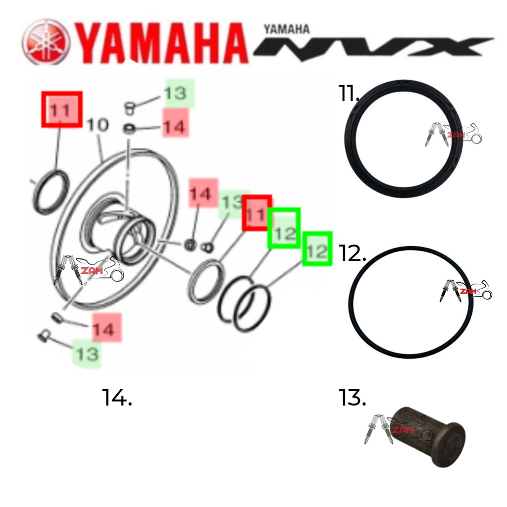 NVX V1 155 CLUTCH PART OILSEAL 2DP-E7465-00 / 2DP-E7465-10 / B74-E7664 ...