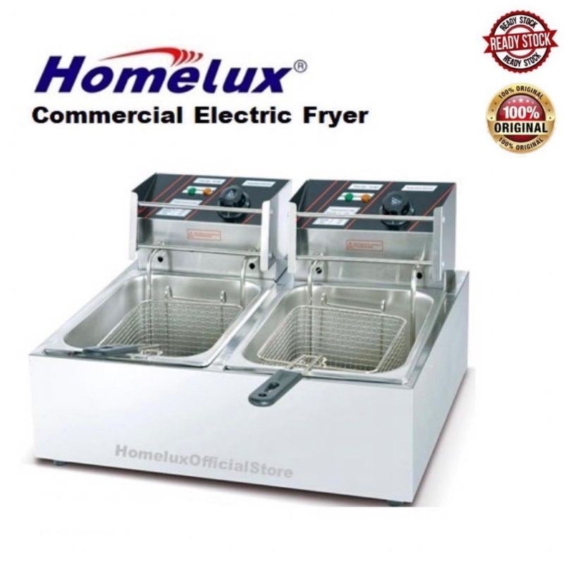 HOMELUX High Quality Commercial Single & Double Electric Fryer (HBDF ...