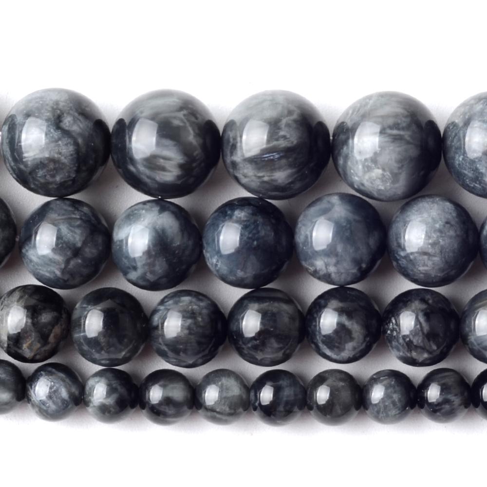 Natural Eagle Eye Stone Beads Round Loose Spacer Beads For Jewelry Making 4/6/8/10mm DIY ...