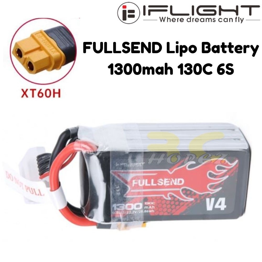 iFlight FULLSEND 1300mAh 130C 6S 22.2V Lipo Battery XT60H Plug MX1300 ...