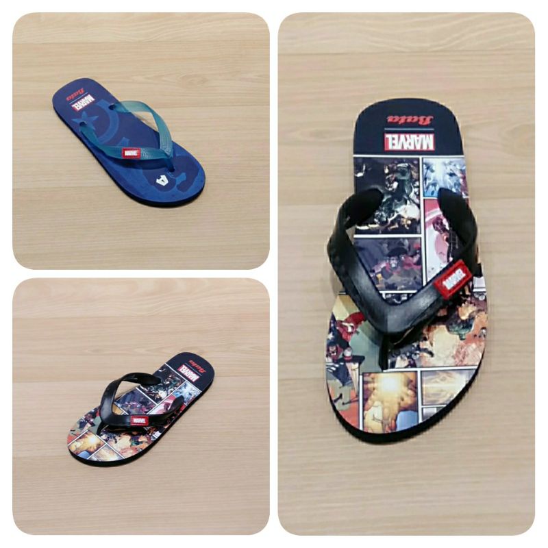 Marvel AVENGERS Boys Sandals Original Model Flip Flops BLACK / BLUE ...