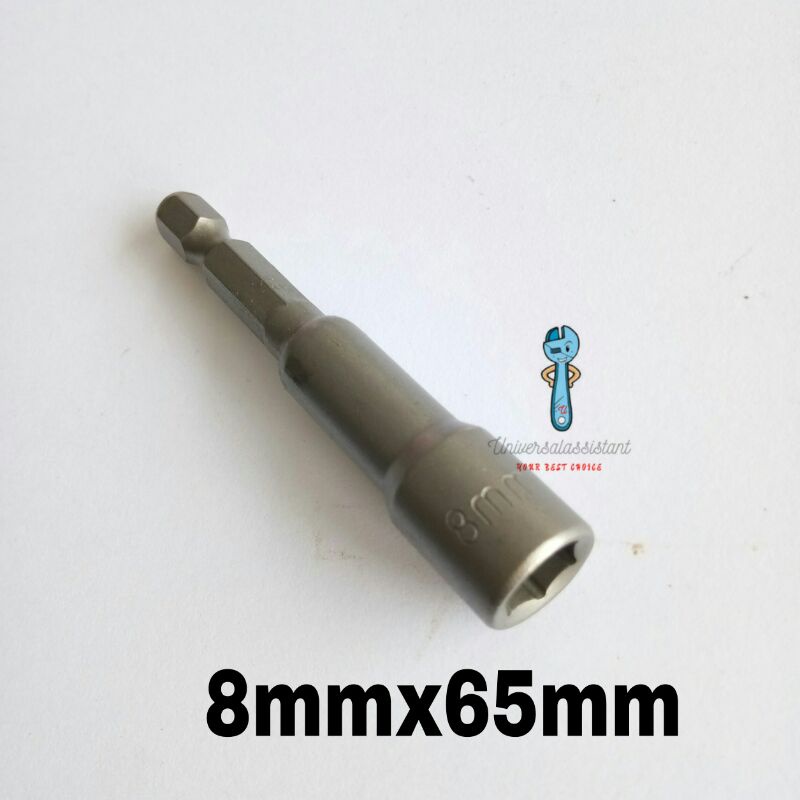 8mm 10mm Socket Bit | 65mm Length | Magnetic Hex Shank Bit | Nut Setter ...