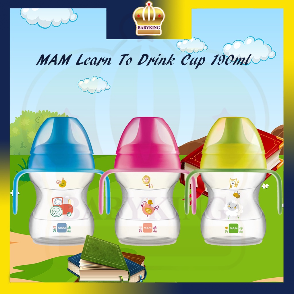 Original MAM Learn to Drink Baby Drinking Cup 190ml Spill-Free Sippy ...
