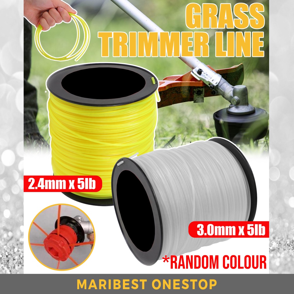 2.4MM / 3.0MM 5LB Yellow Nylon Brush Cutter Nylon Trimmer Line Square Cut Grass Trimmer Square ...