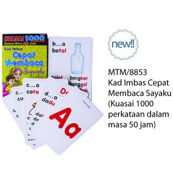 Flash Card Kad Imbas Cepat Membaca Sayangku Kuasai 1000 Perkataan dalam ...