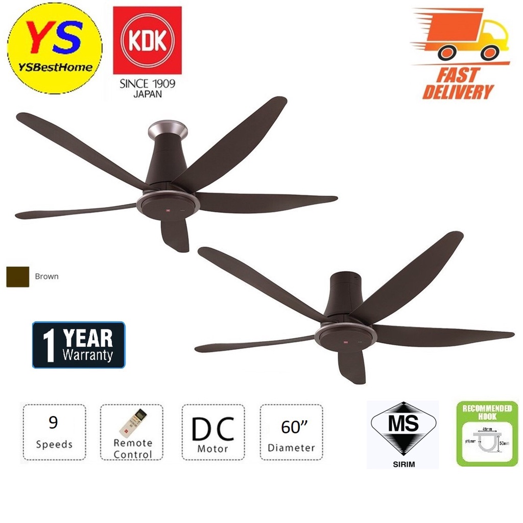 KDK 60" CEILING FAN DC MOTOR 9 SPEED K15YX-RBR/K15YX-QBR | Shopee Malaysia