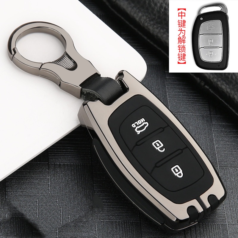 Car Key Fob Cover Case Set Keychain For Hyundai Tucson Creta ix25 i10 ...