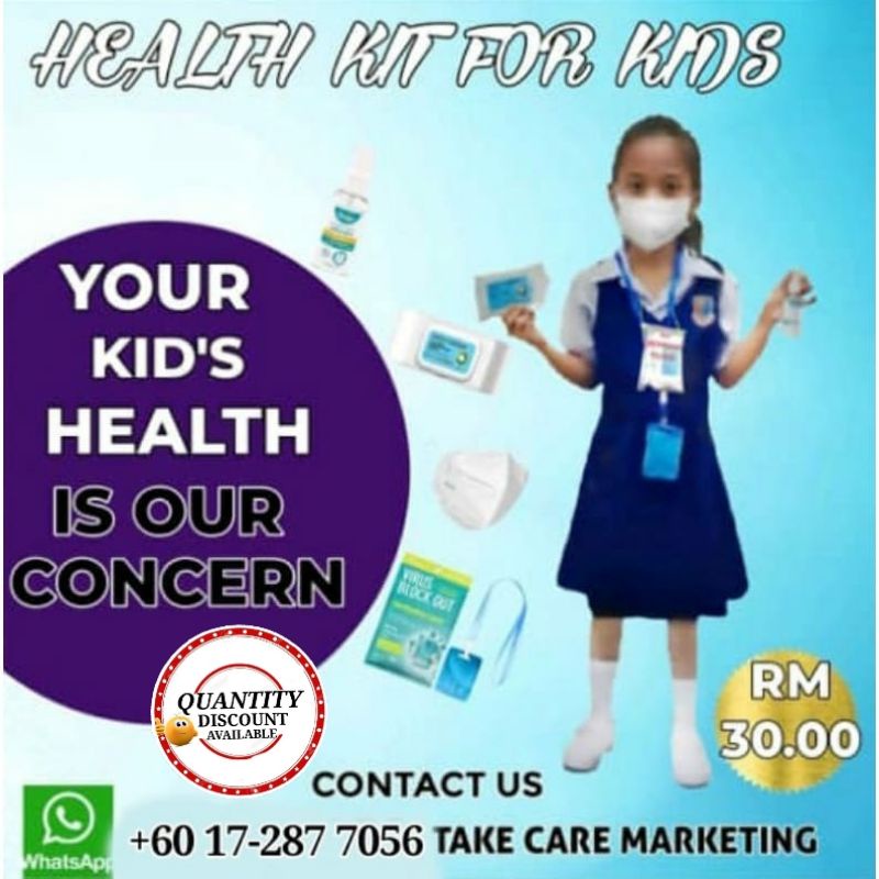 HEALTH CARE PROTECTION KIT FOR KIDS BACK TO SCHOOL WITH SAFETY | Shopee ...