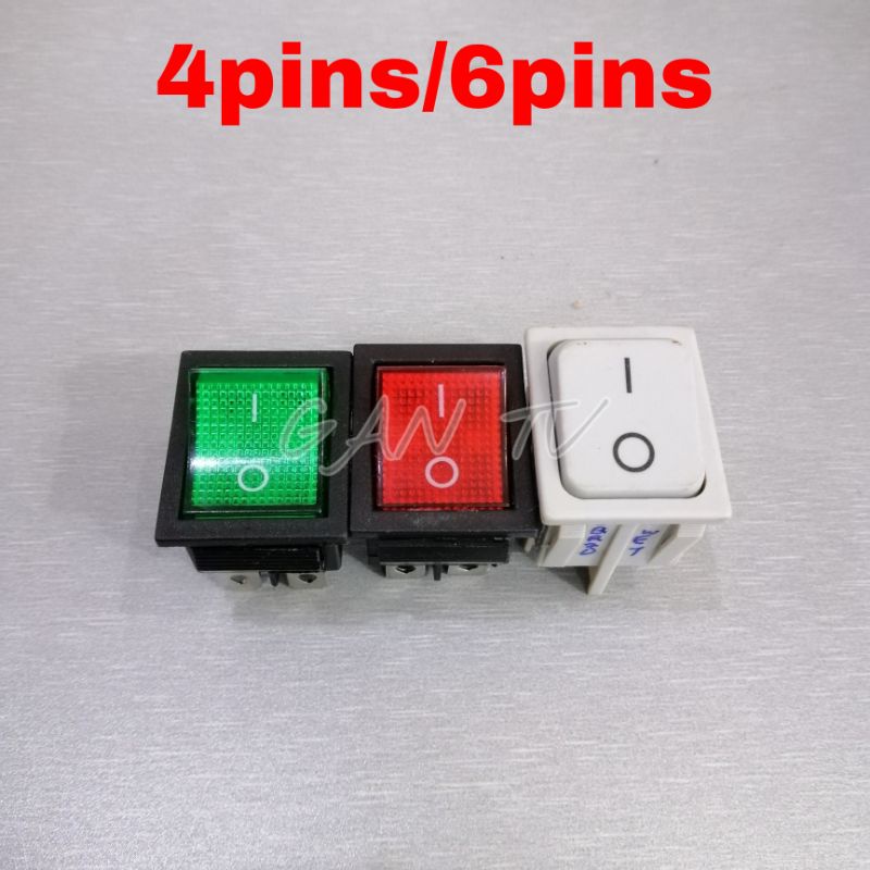 Heavy Duty Rocker Switch On Off Button Switches 16A 4 Pins/6 Pins 250V ...