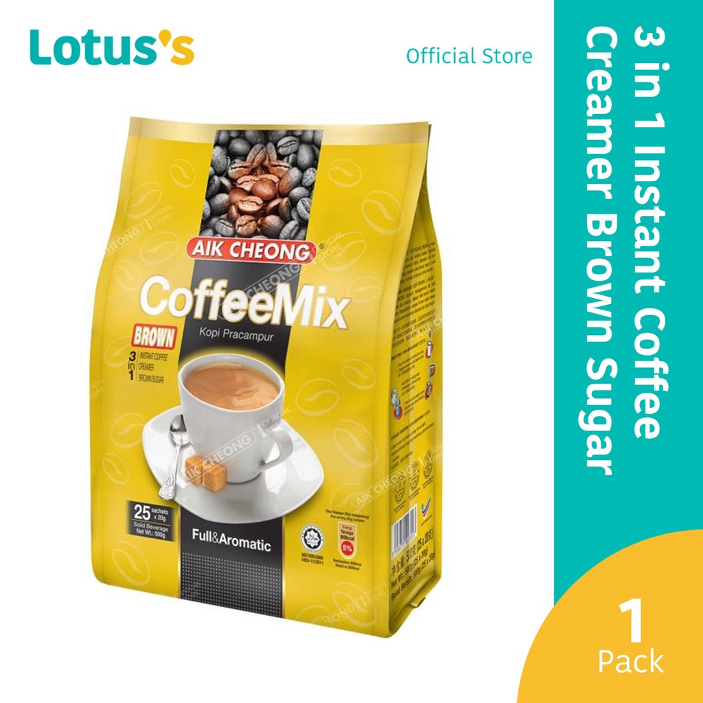 Aik Cheong Coffeemix 3 In 1 Instant Coffee Creamer Brown Sugar 25 X 20G (500G) (Clearance ...