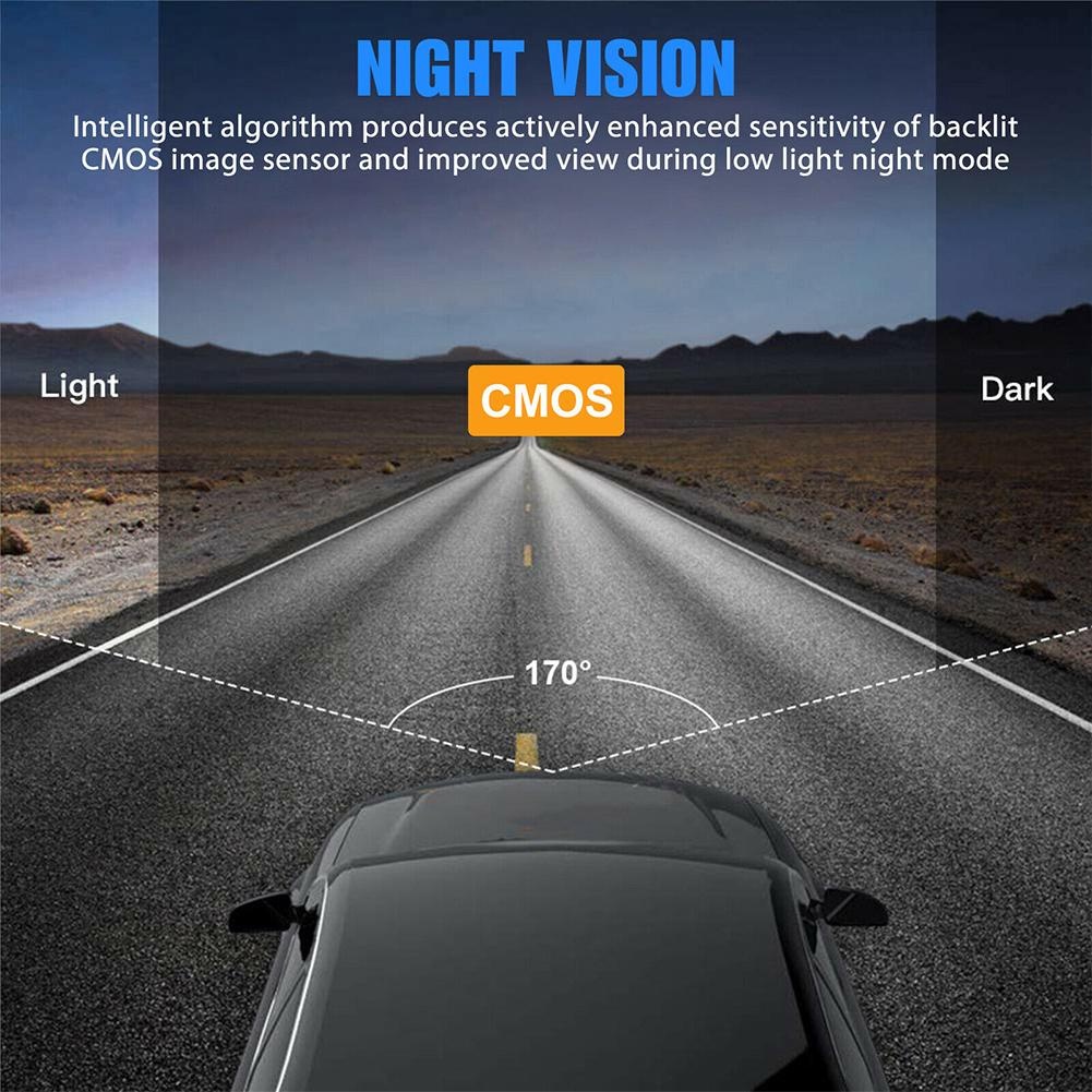 GOQ T711 Wifi Car Camera Recorder (Front and Back) Dual Lens Dashcam Video Cam Night Vision ...