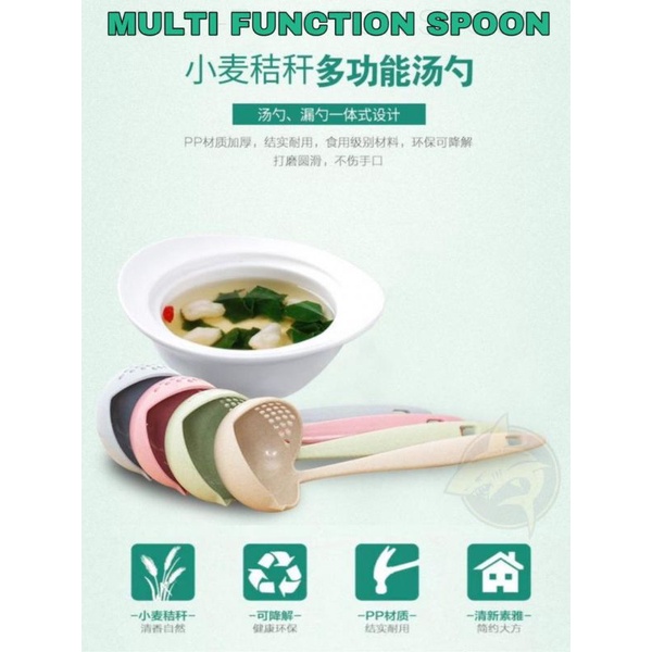 MultiFunction 2in1 Kitchen long handle soup spoon Sudu Sup 2 dalam 1 ...