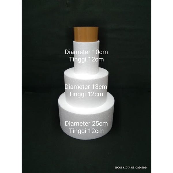 3 Tiers 36cm High Round Dummy Cake Styrofoam Cork Round Cake Tier Set ...