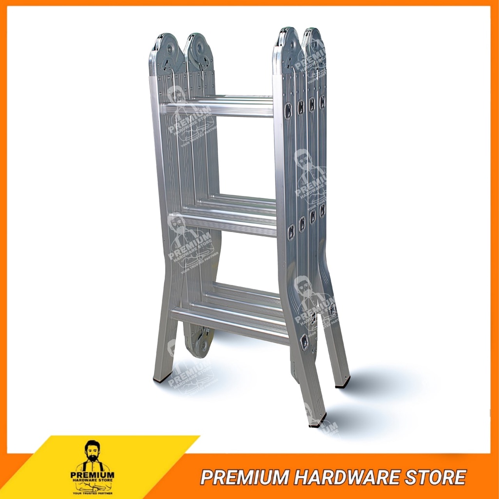 PREMIUM Heavy Duty Aluminum Multipurpose Ladder Folding Foldable Multi ...