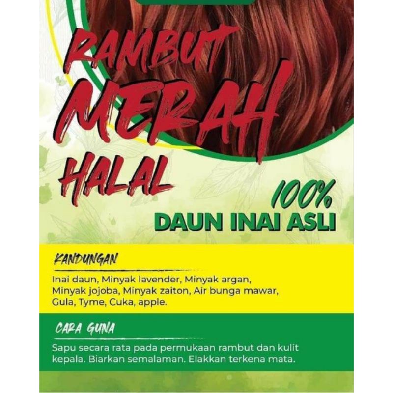 Rambut Merah Halal Mesra Wuduk 100g | Shopee Malaysia