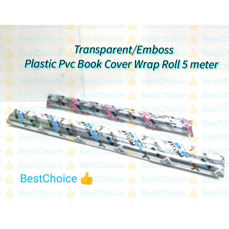 Emboss/Transparent Plastic Pvc Book Cover Wrap Roll 5 meter | Shopee ...
