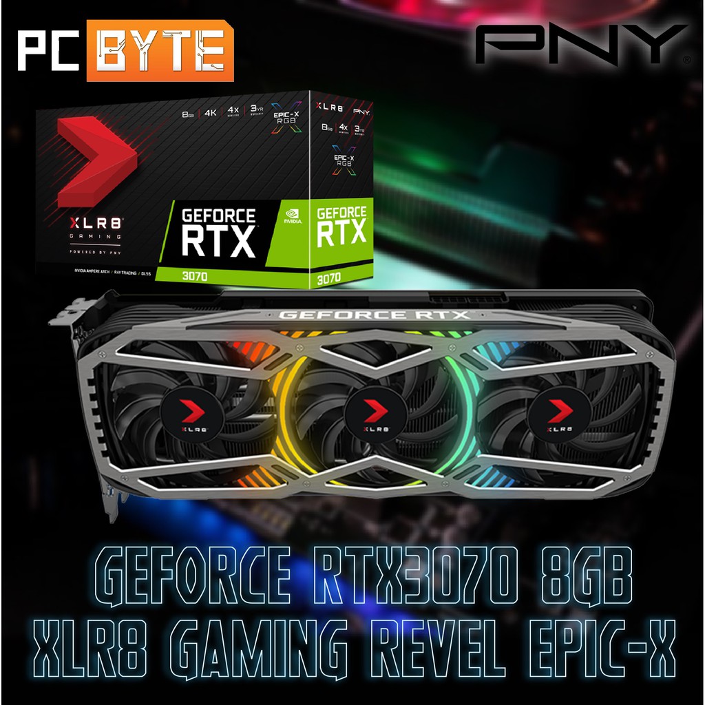 PNY NVIDIA GeForce RTX 3070 XLR8 GAMING EPIC-X RGB TRIPLE FAN 8GB GDDR6 ...