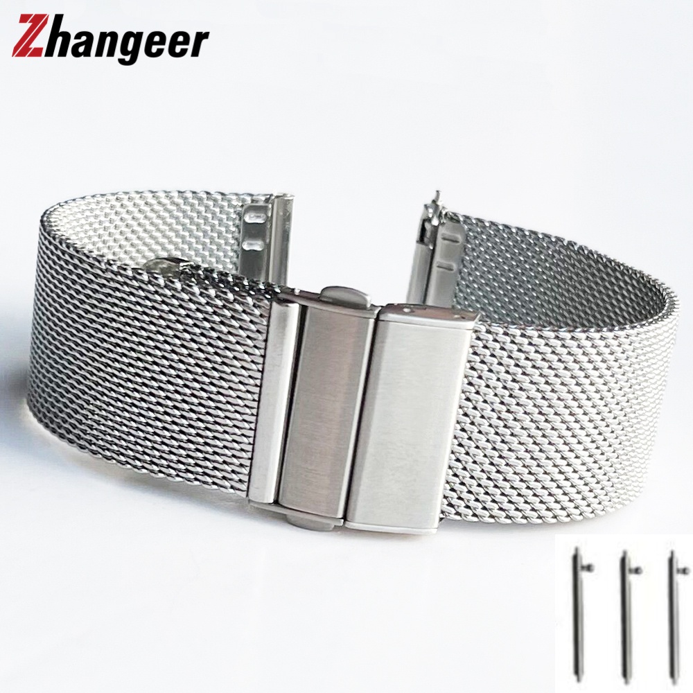 16mm 18mm 20mm 22mm Width Quick Release Mesh Milanese Loop Watch Band ...