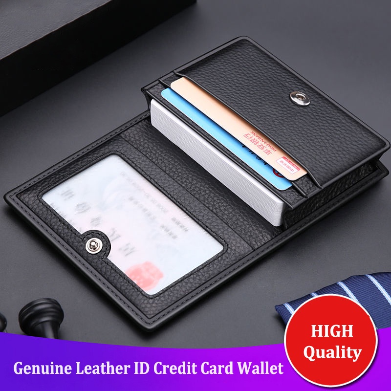 NEW 2024 Genuine Leather Wallet Ultra-thin Fold Unisex Purse Credit ...