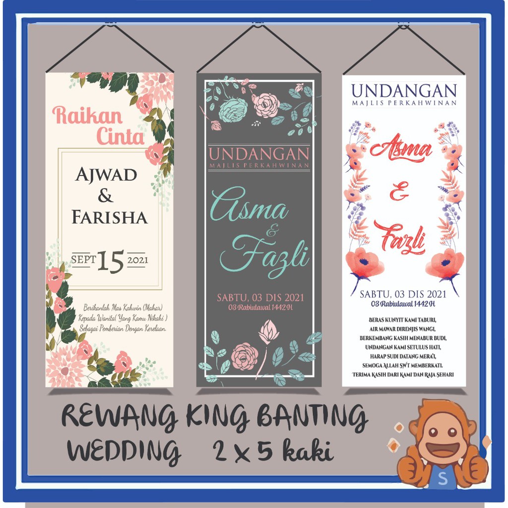 WEDDING BUNTING 2X5 WITH PVC PIPE / BANTING PERKAHWINAN 2X5 KAKI ...