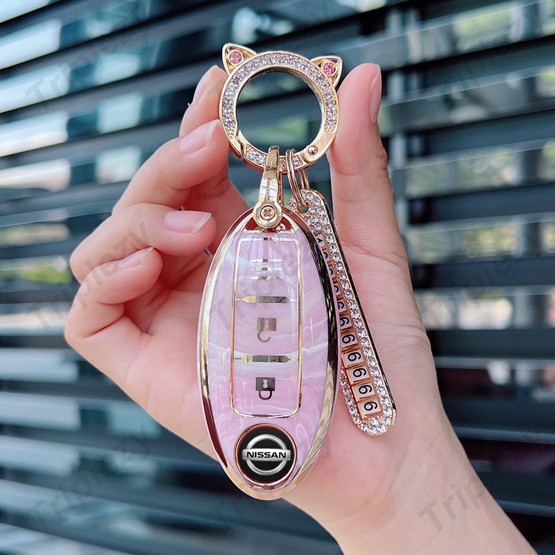 Smart Keyless Car Key Case Cover Keychain For Nissan X-trail Leaf Cube ...