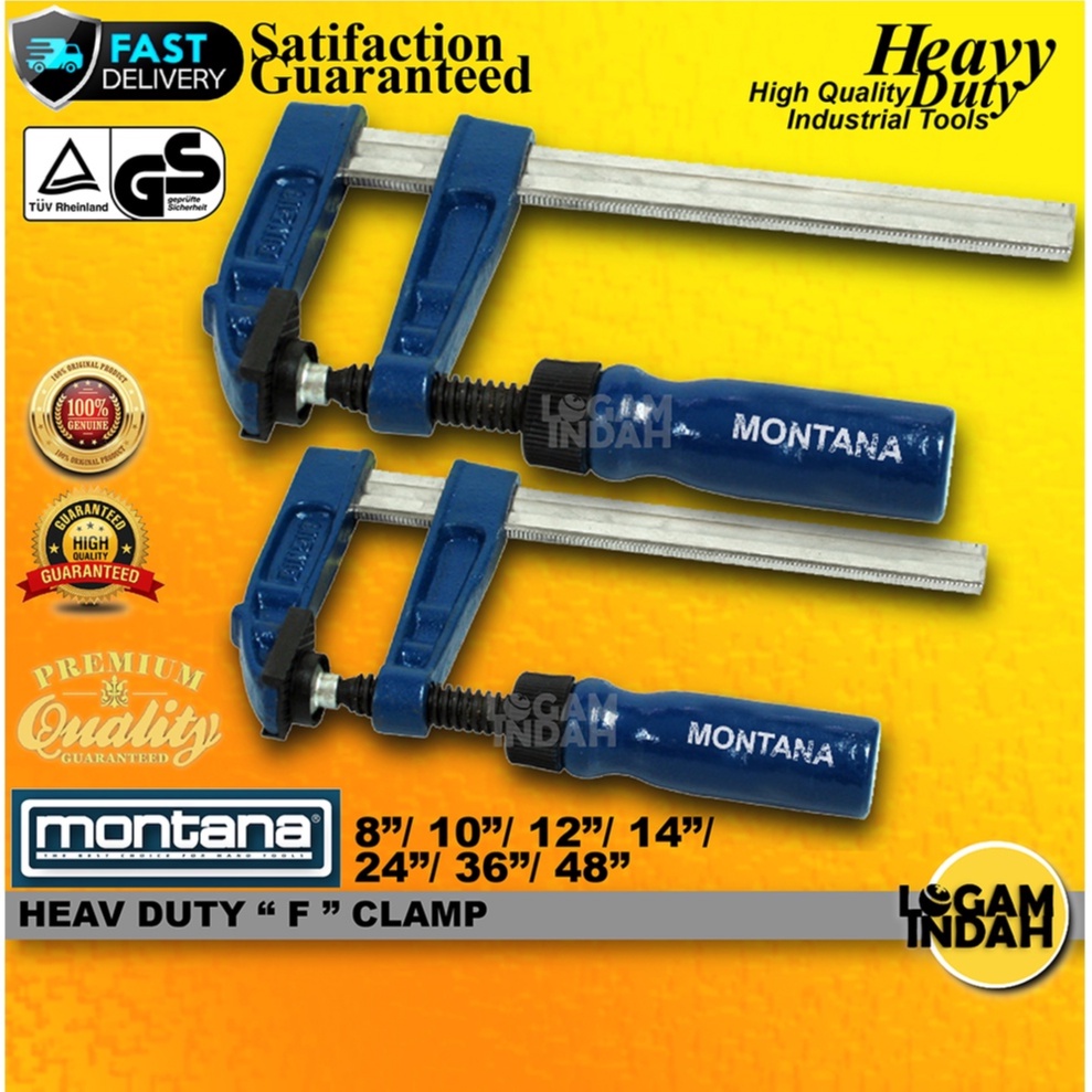 MONTANA HEAVY DUTY WOOD WORKING SLIDING F CLAMP / PENGEPIT KAYU ...