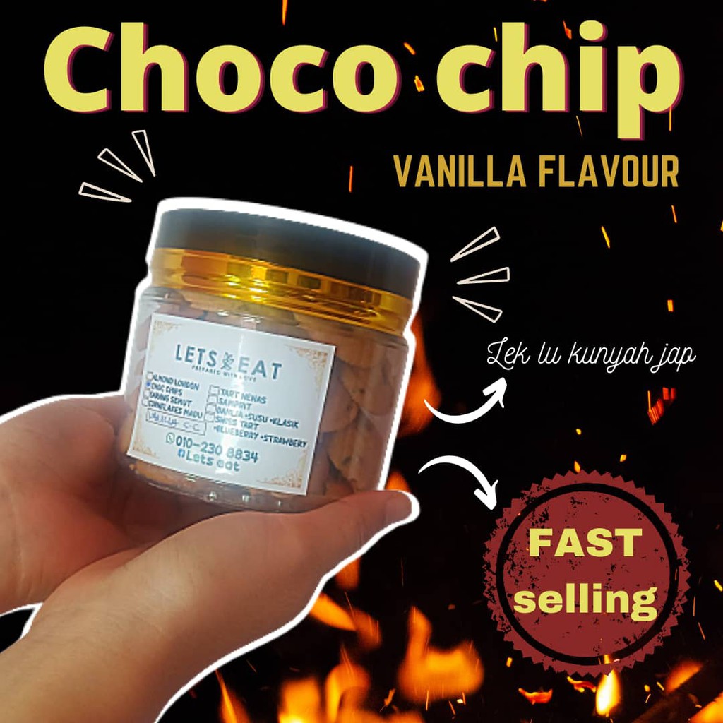 READY STOCK 🍪VANILLA CHOCO CHIP🍪Rangup, Murah, Berkualiti, berbaloi dan sedap😍[𝐊𝐔𝐀𝐍𝐓𝐈𝐓𝐈 𝐁𝐀𝐍𝐘𝐀𝐊 ...