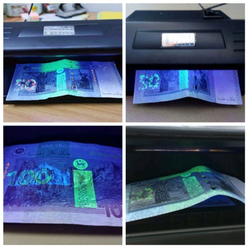 Money Detector UV Light Counter Machine Fake Scanner Checker Mesin Duit ...