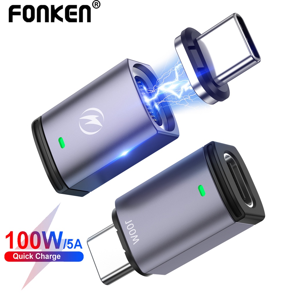 Fonken PD 100W Type C To Type C Magnetic Adapter 5A Fast Charging Type ...