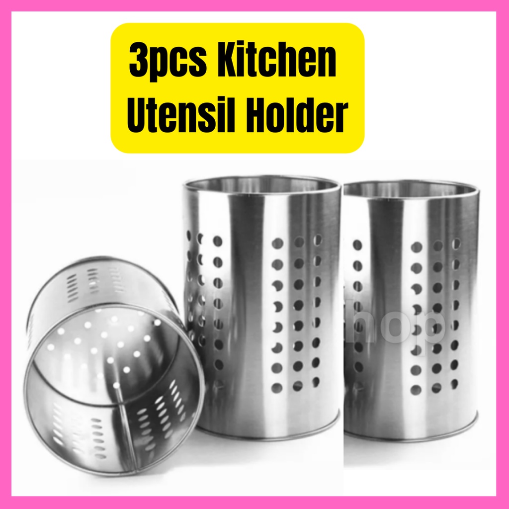 Kitchen Utensil Holder / Spoon, Fork & Ladle Organizer | Shopee Malaysia
