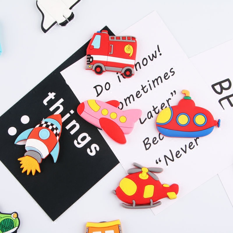 Pvc Refrigerator Magnets Transport Vehicles for Children Kitchen Decor ...