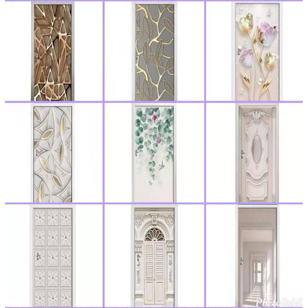 Wall paper sticker Wallpaper dinding Pelekat Pintu Dekorasi Rumah Balut ...